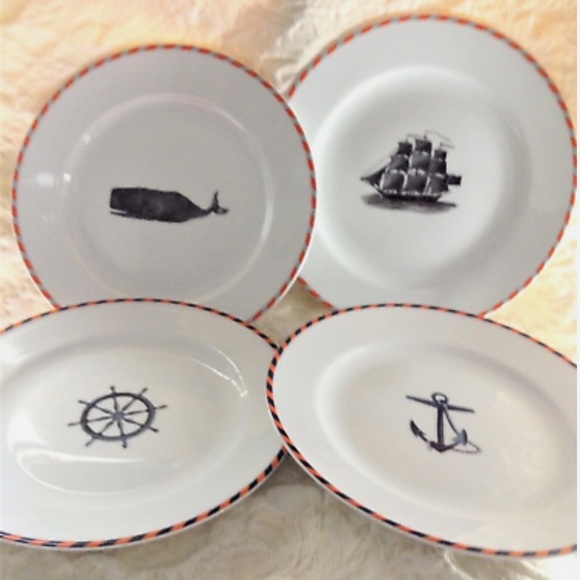 Pottery Barn | Dining | Pottery Barn Nantucket 9 Salad Plates Nautical ...
